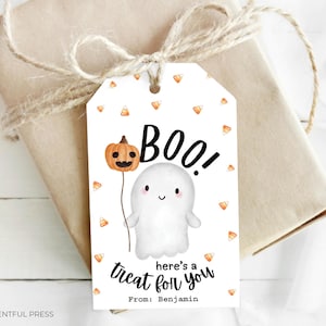 Boo Halloween Favor Tags Boo Here's a Treat for You Treat Bag Toppers ...