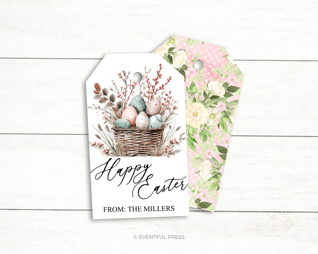 Printable Easter Tags, Treat Bag Tags, Kids Easter Basket Tag, Easter ...