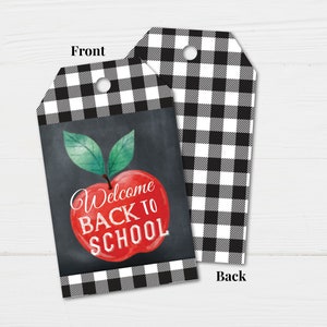 Welcome Back to School Printable Gift Tags Apple Buffalo - Etsy