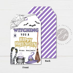 Halloween Witch Printable Gift Tag Witching You a Happy Halloween ...