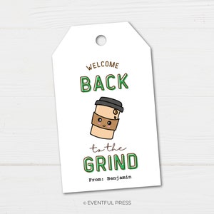 Welcome Back to the Grind Cute Kawaii Latte Cup of Coffee Back to ...