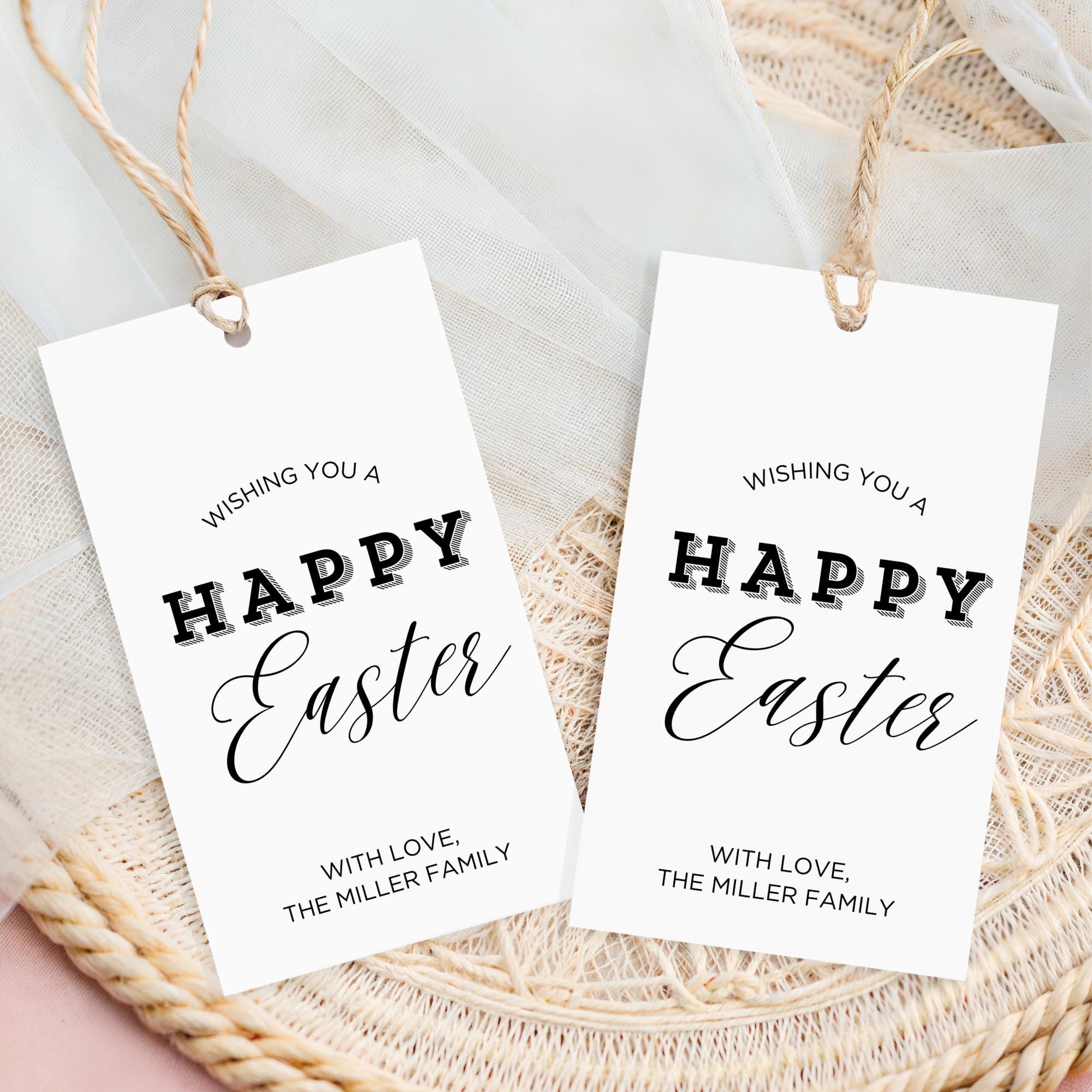 Modern Happy Easter Gift Tags, Editable Easter Favor Tag, Teacher ...