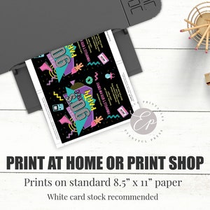 90s Birthday Party Invitation Back to the 90's Rewind Retro 1990s Dance ...