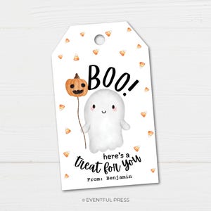Boo Halloween Favor Tags Boo Here's a Treat for You Treat Bag Toppers ...