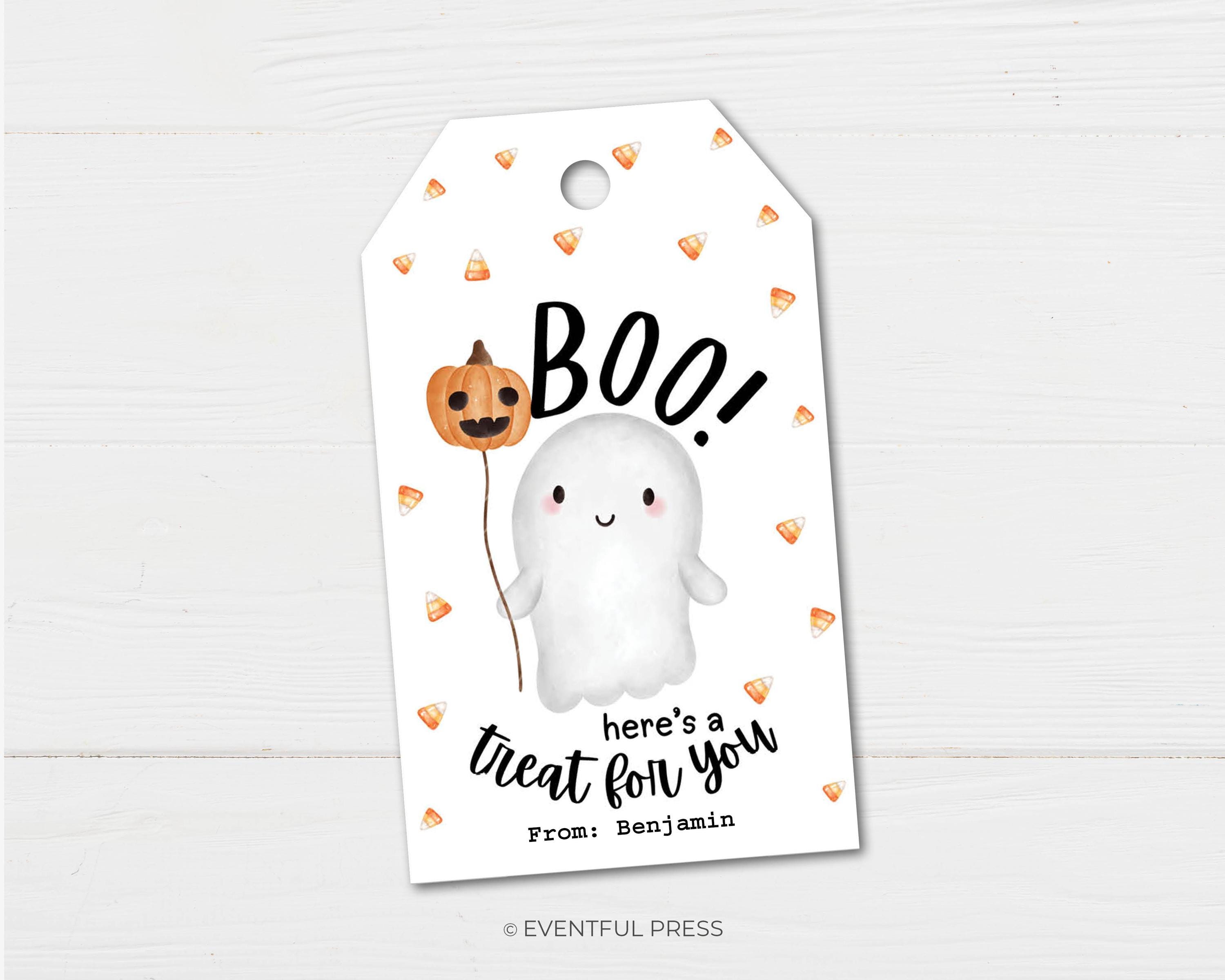 Boo Halloween Favor Tags Boo Here's a Treat for You Treat Bag Toppers ...