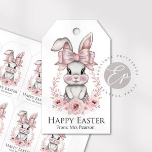 Happy Easter Printable Gift Tags for Kids Students Church Coquette ...