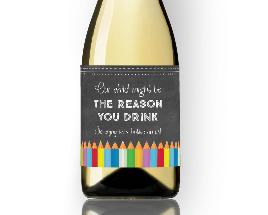 Funny Teacher Appreciation Wine Label: Printable Gift (PDF) - Etsy