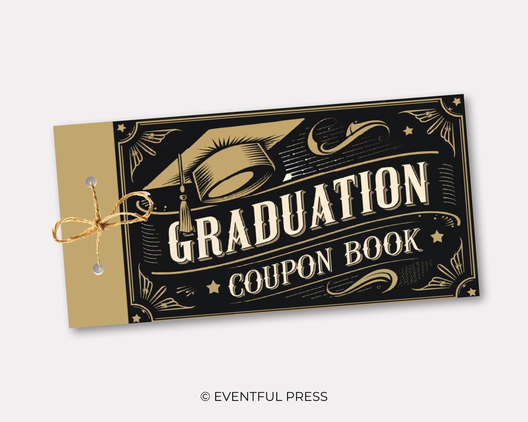 Graduation Printable Coupon Book Graduation Gift Coupons Custom ...