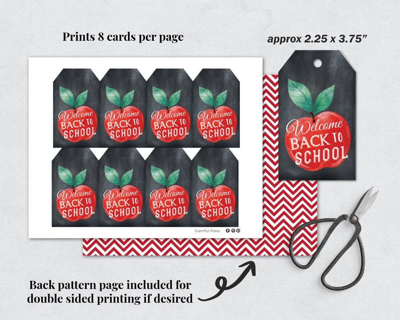 Welcome Back to School Chalkboard Printable Gift Tags - Etsy