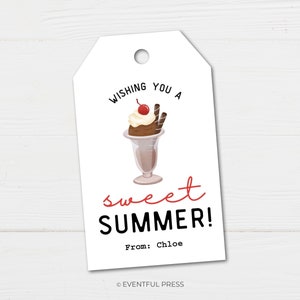 Ice Cream Sundae Tags Last Day of School Classroom End of School Year ...
