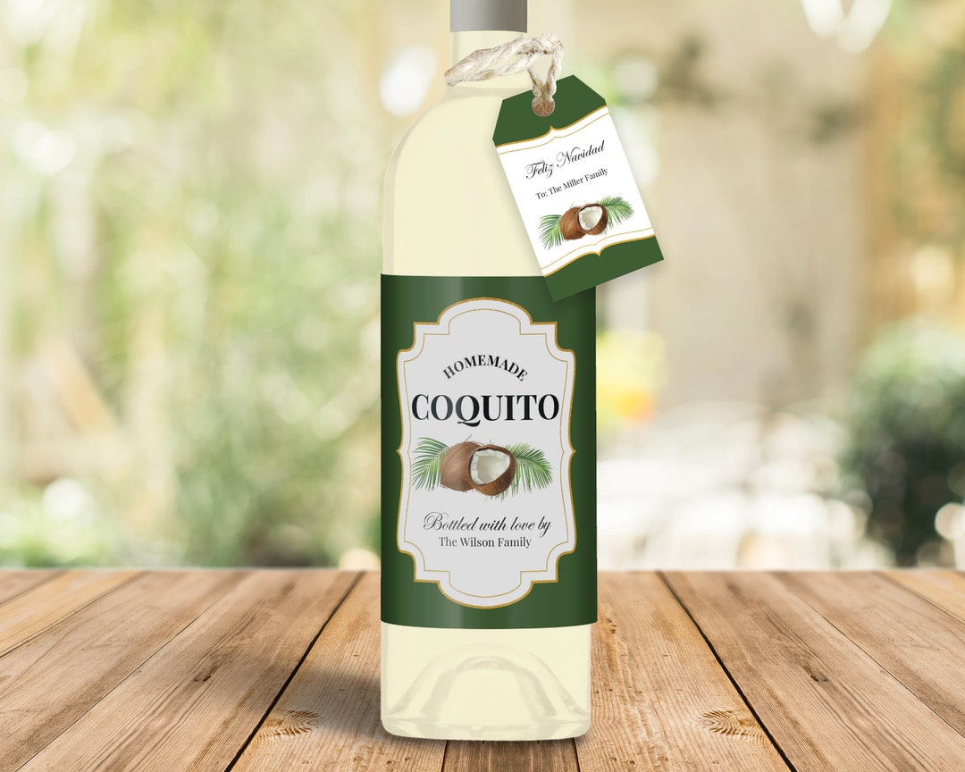Coquito Bottle Label Printable: Puerto Rican Coconut Rum (instant ...
