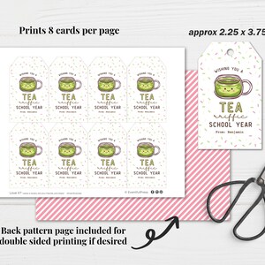 Wishing You a TEA Rrific School Year Matcha Cup of Tea Gift Tag Back to ...
