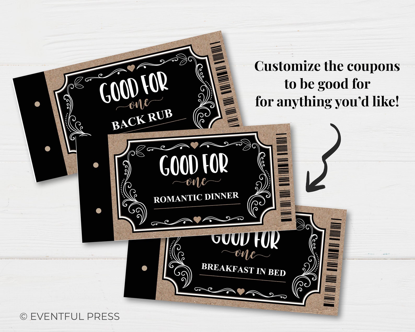 Printable Coupon Book Love Coupons Custom Vouchers Personalized Gift ...