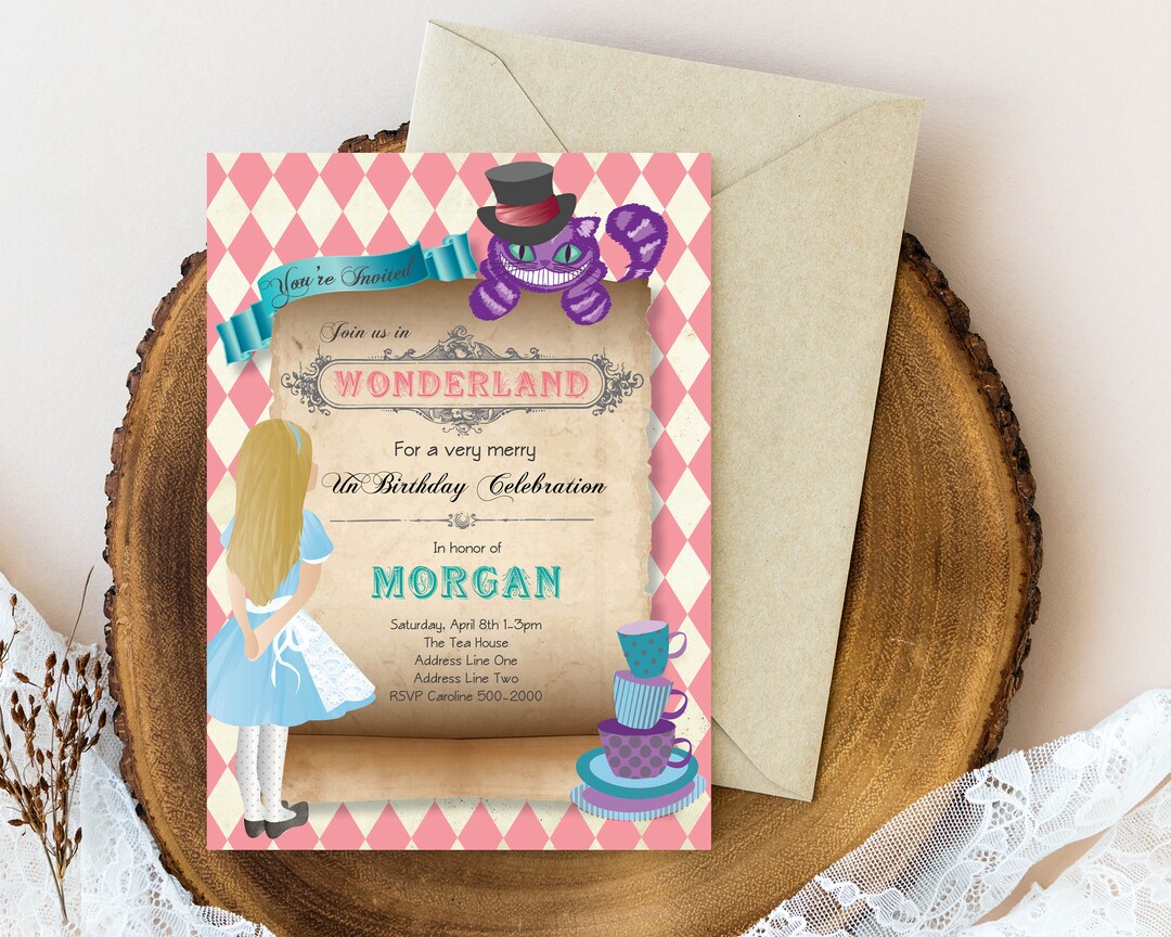 Alice in Wonderland Invitation, Onderland, Unbirthday, Tea Party ...