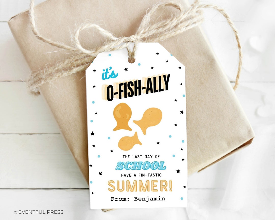 It's O-fish-ally the Last Day of School Printable Favor Tag Summer ...