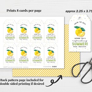 Lemon Last Day of School Favor Tags Gift Tag Student Teacher ...