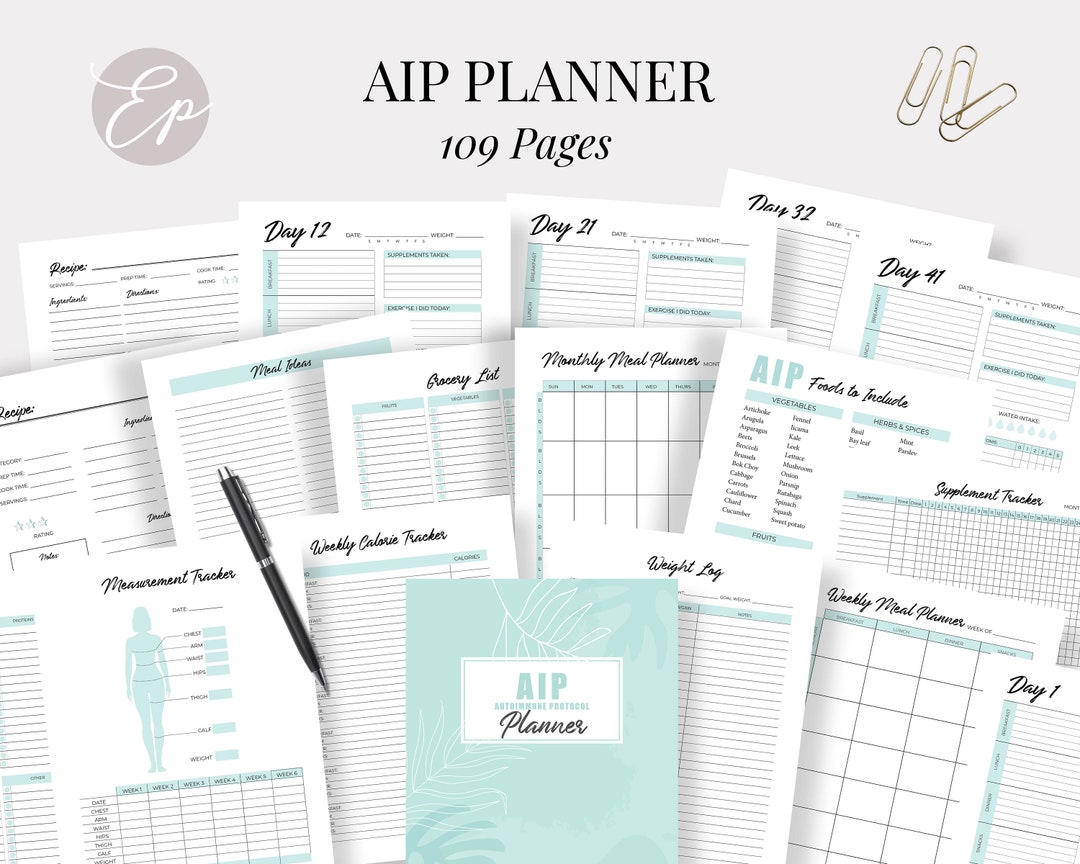 AIP Diet Planner Bundle: Food & Symptom Tracker (digital Download) - Etsy