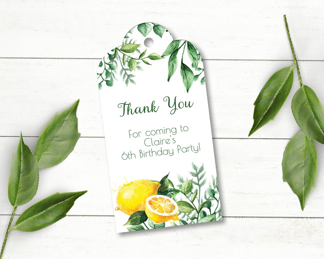Lemon Favor Tags: Printable Citrus Gift Tags (INSTANT DOWNLOAD) - Etsy