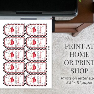 Have a Cup of Cheer Printable Gift Tag | Buffalo Plaid | Hot Cocoa Bomb ...