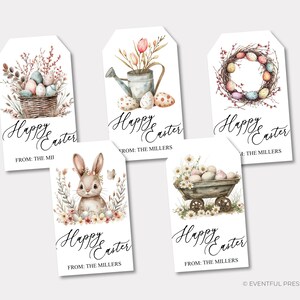 Happy Easter Gift Tags, Printale Treat Bag Tags, Kids Easter Basket Tag ...