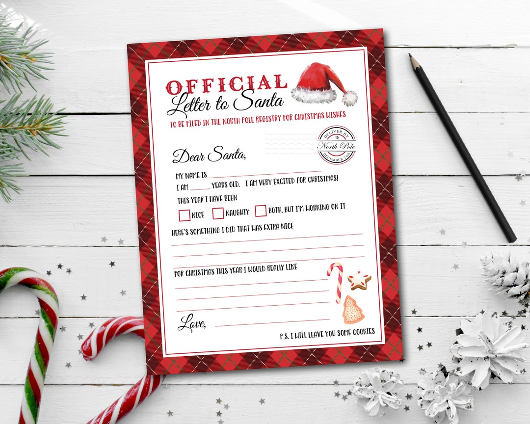 Printable Letter to Santa Dear Santa Fill in the Blanks - Etsy