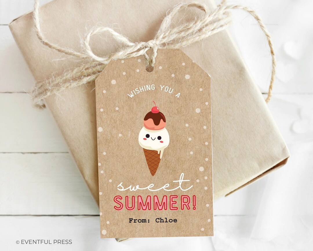 Kraft Ice Cream Cone Tags Last Day of School Classroom End of School ...