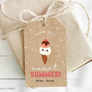 Kraft Ice Cream Cone Tags Last Day of School Classroom End of School ...