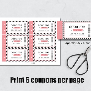 Printable Coupon Book Mother's Day Custom Vouchers Personalized Gift ...