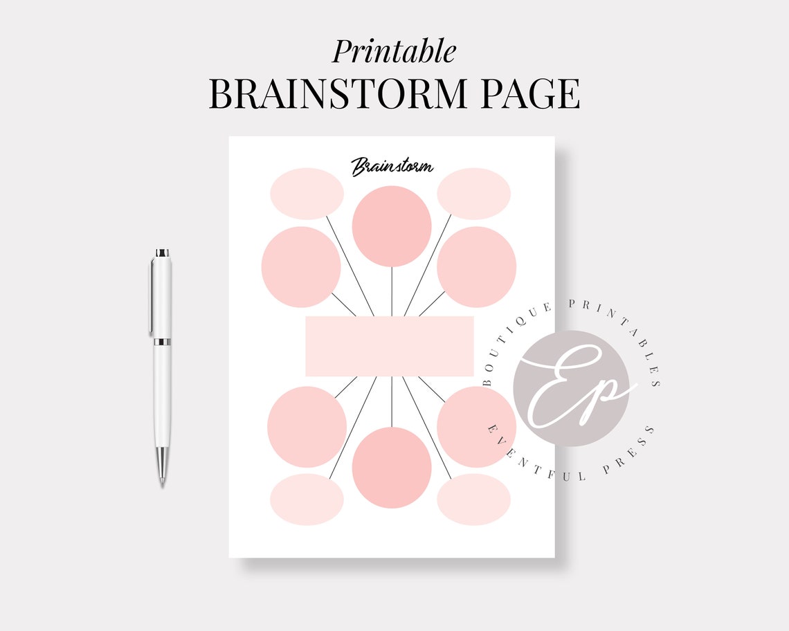 Printable Brainstorm Page Notes Taking Template Letter - Etsy