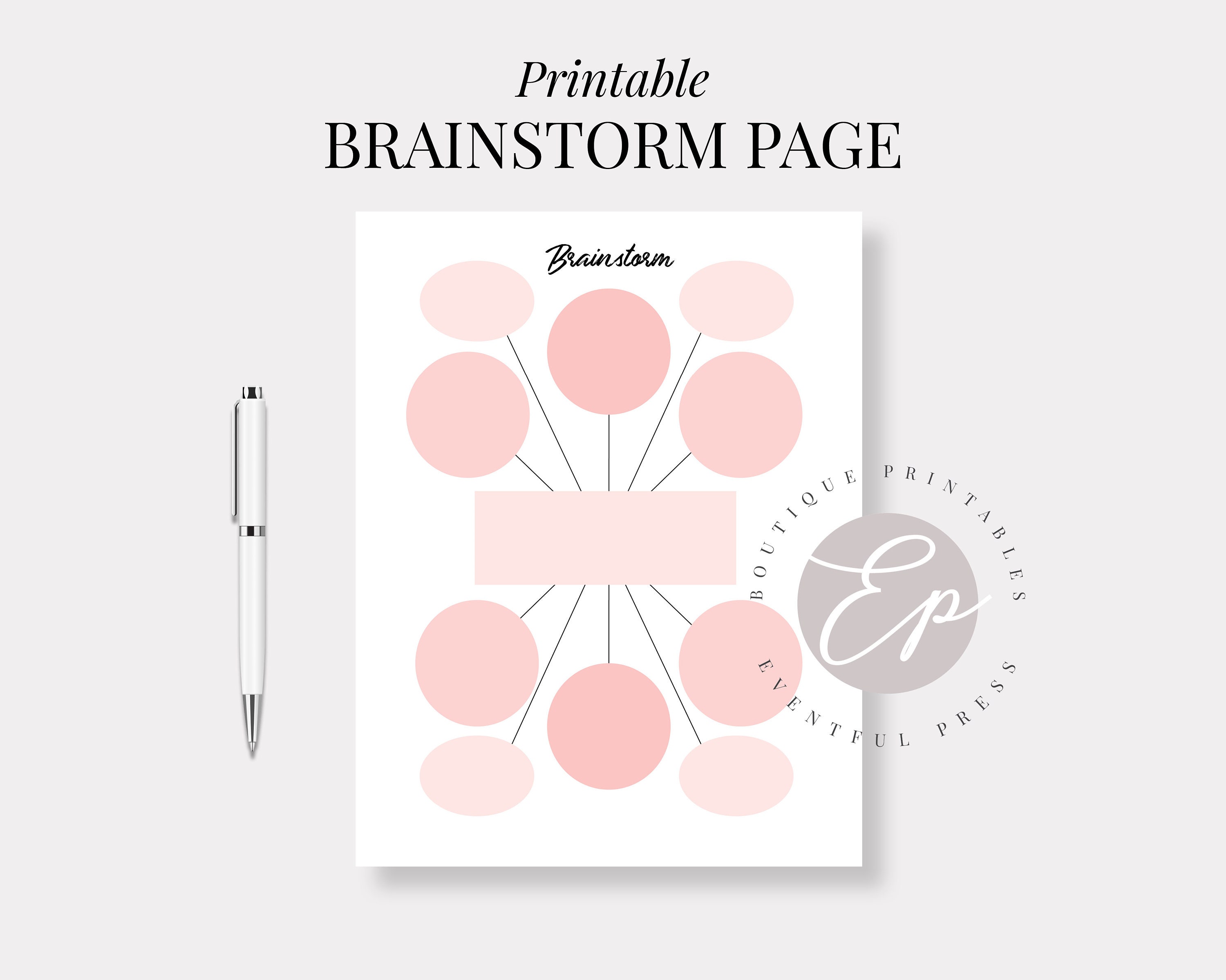 Printable Brainstorm Page Notes Taking Template Letter | Etsy