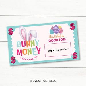 Printable Bunny Bucks Coupons, Bunny Money, Easter Vouchers ...