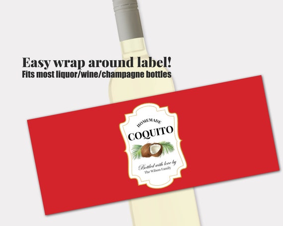 Stickers, Labels & Tags INSTANT DOWNLOAD Red Coquito Bottle Label ...