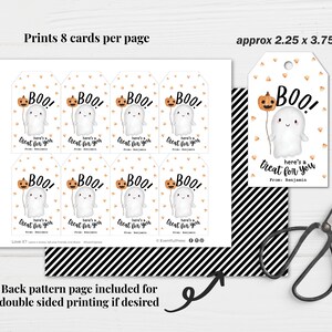 Boo Halloween Favor Tags Boo Here's a Treat for You Treat Bag Toppers ...