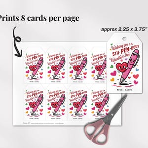 Stupendous Printable Pen Valentine's Day Gift Tag Pen Valentine Treat ...