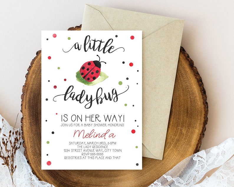 Ladybug Baby Shower Invitation Instant Download TEMPLATE - Etsy