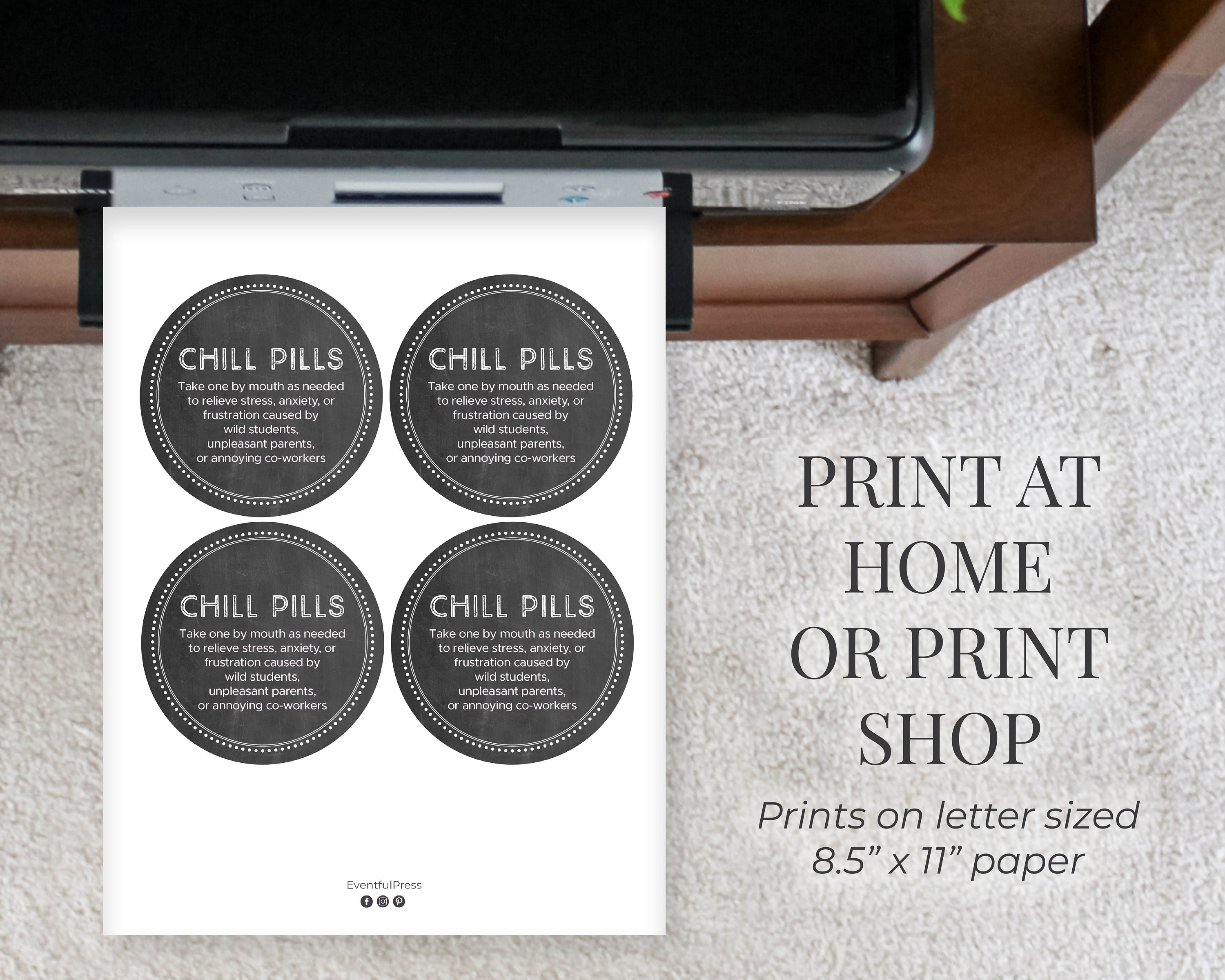 Chill Pills Printable Labels Teacher Gift Back to School | Etsy