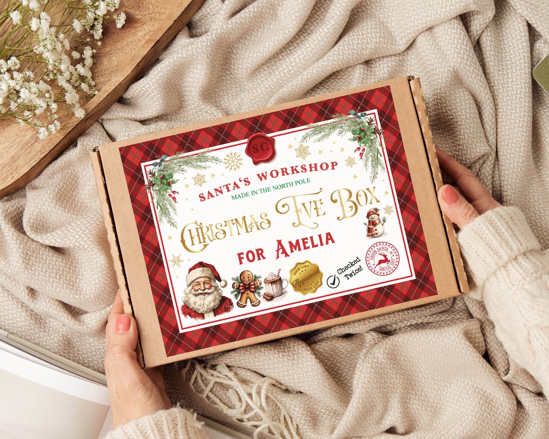 Personalized Christmas Eve Box Label, Package From Santa, Christmas Eve ...