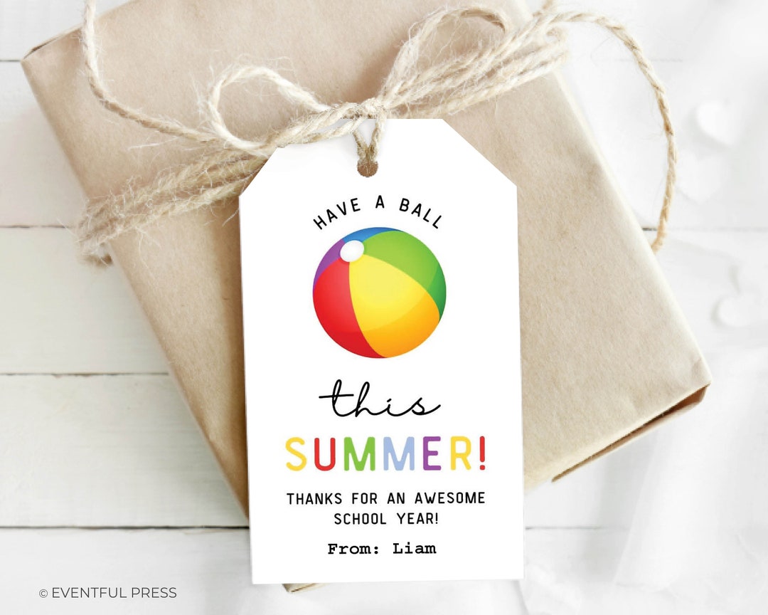 Last Day of School Summer Vacation Rainbow Beach Ball School Classroom ...
