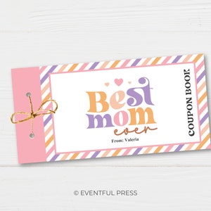 Printable Coupon Book Mother's Day Retro Multicolor Custom Vouchers ...