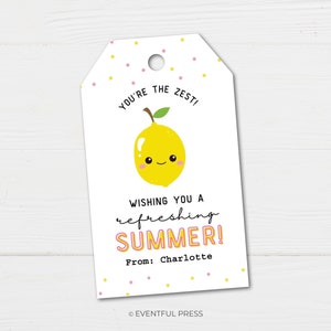 Lemon Last Day of School Gift Tags: Teacher Appreciation (PDF) - Etsy