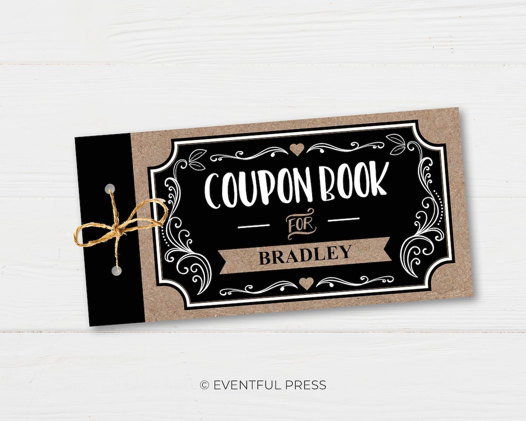 Printable Coupon Book Love Coupons Custom Vouchers Personalized Gift ...