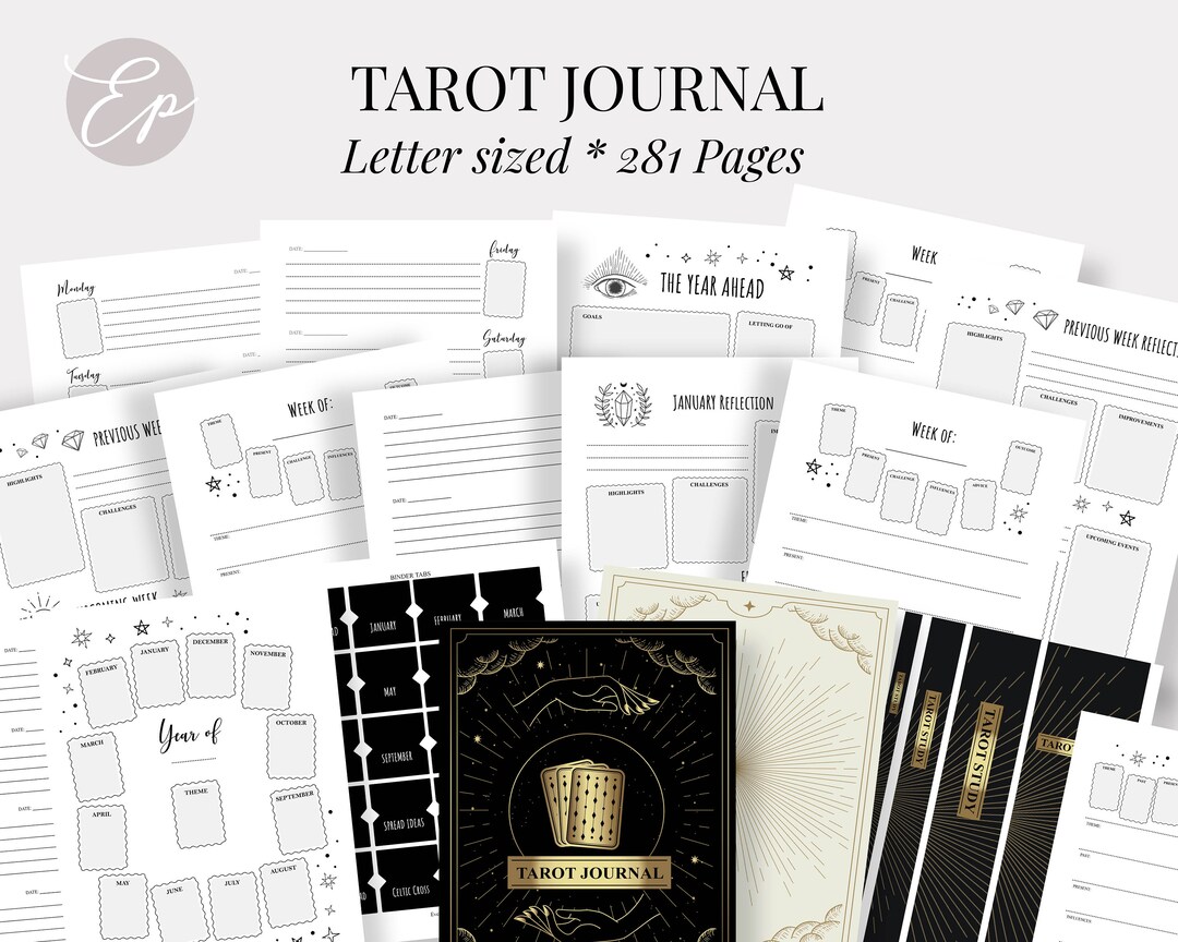 Ultimate Daily Tarot Journal, Printable Tarot Study Binder, Celestial ...