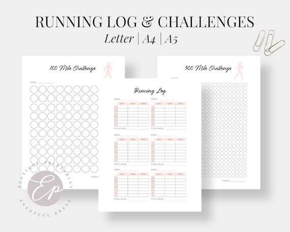Running Planner Printable Workout Planner Running Log 100 | Etsy