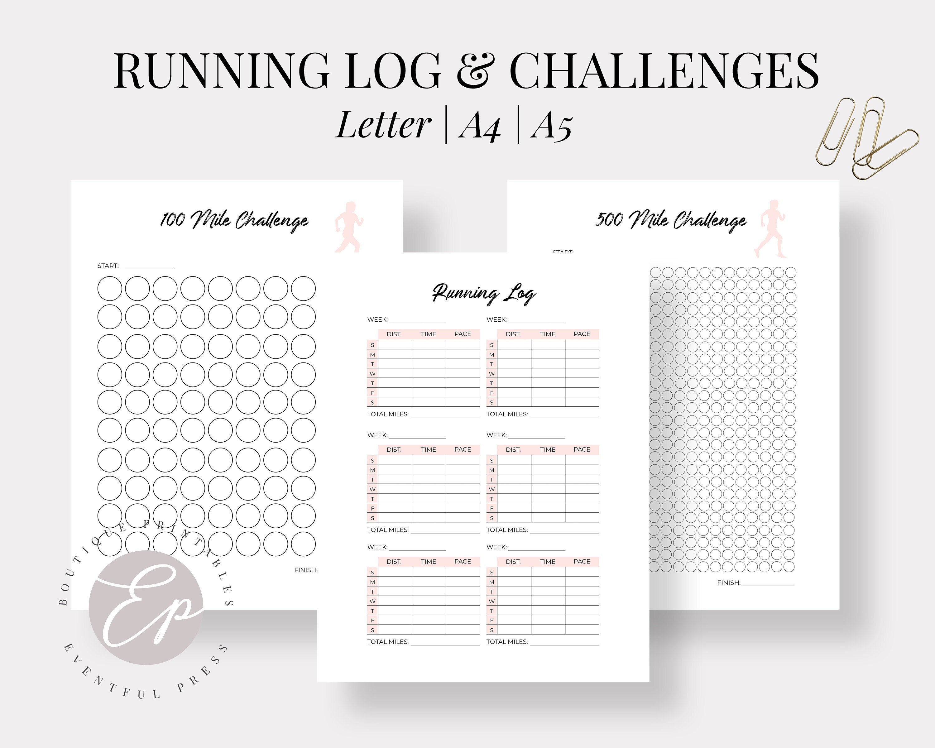 Running Planner Printable Workout Planner Running Log 100 - Etsy