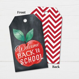 Welcome Back to School Chalkboard Printable Gift Tags, Apple for the ...