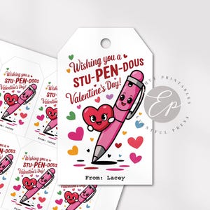 Stupendous Printable Pen Valentine's Day Gift Tag Pen Valentine Treat ...