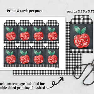 Welcome Back to School Printable Gift Tags | Apple, Buffalo Plaid ...