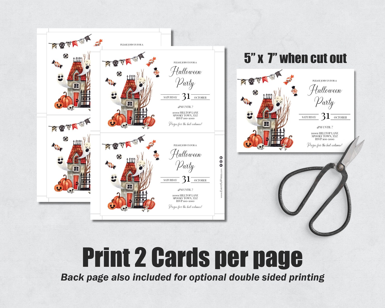 Editable Halloween House Party Invitation Haunted House | Etsy