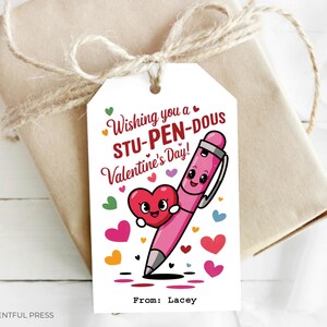 Stupendous Printable Pen Valentine's Day Gift Tag Pen Valentine Treat ...