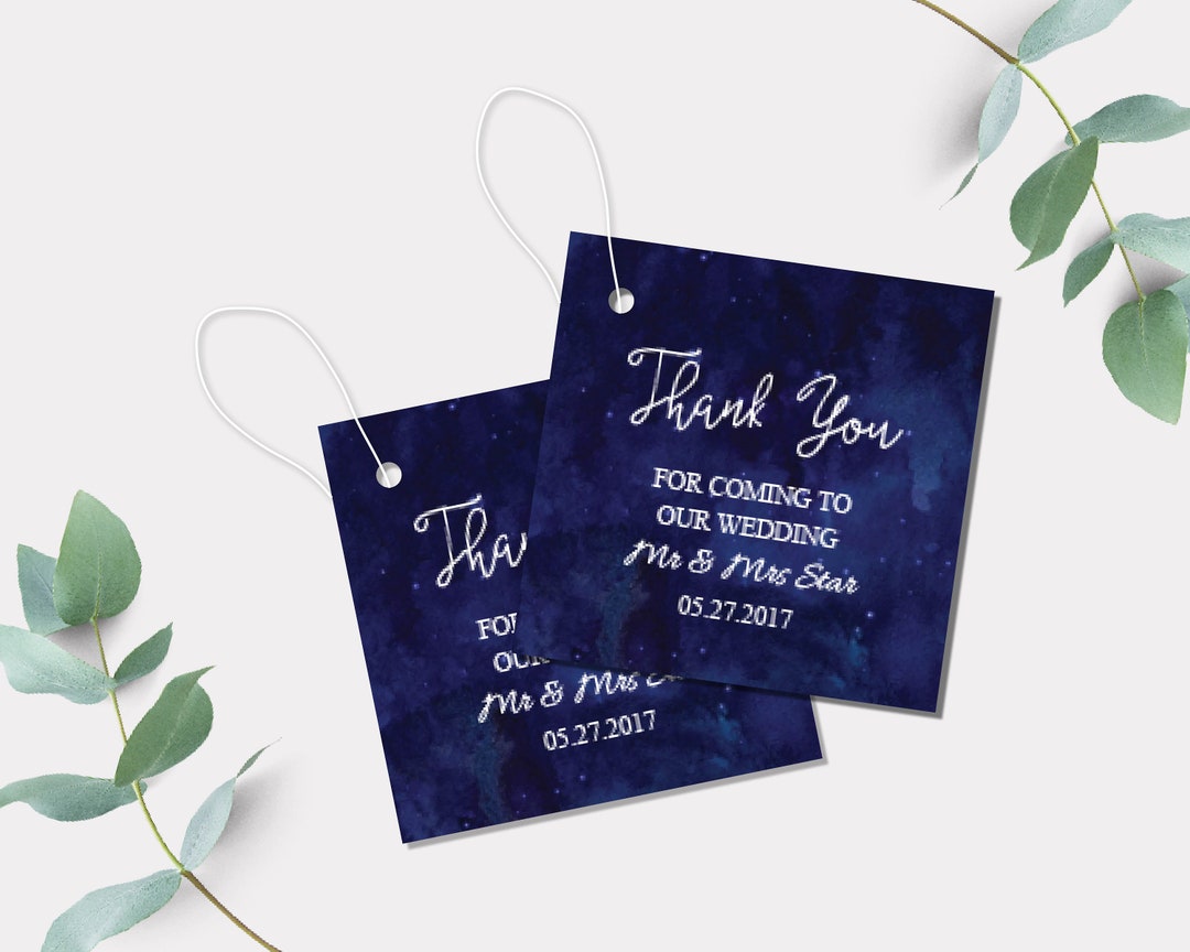 Starry Night Wedding Favor Tags | Celestial Wedding, Night Sky | Gift ...